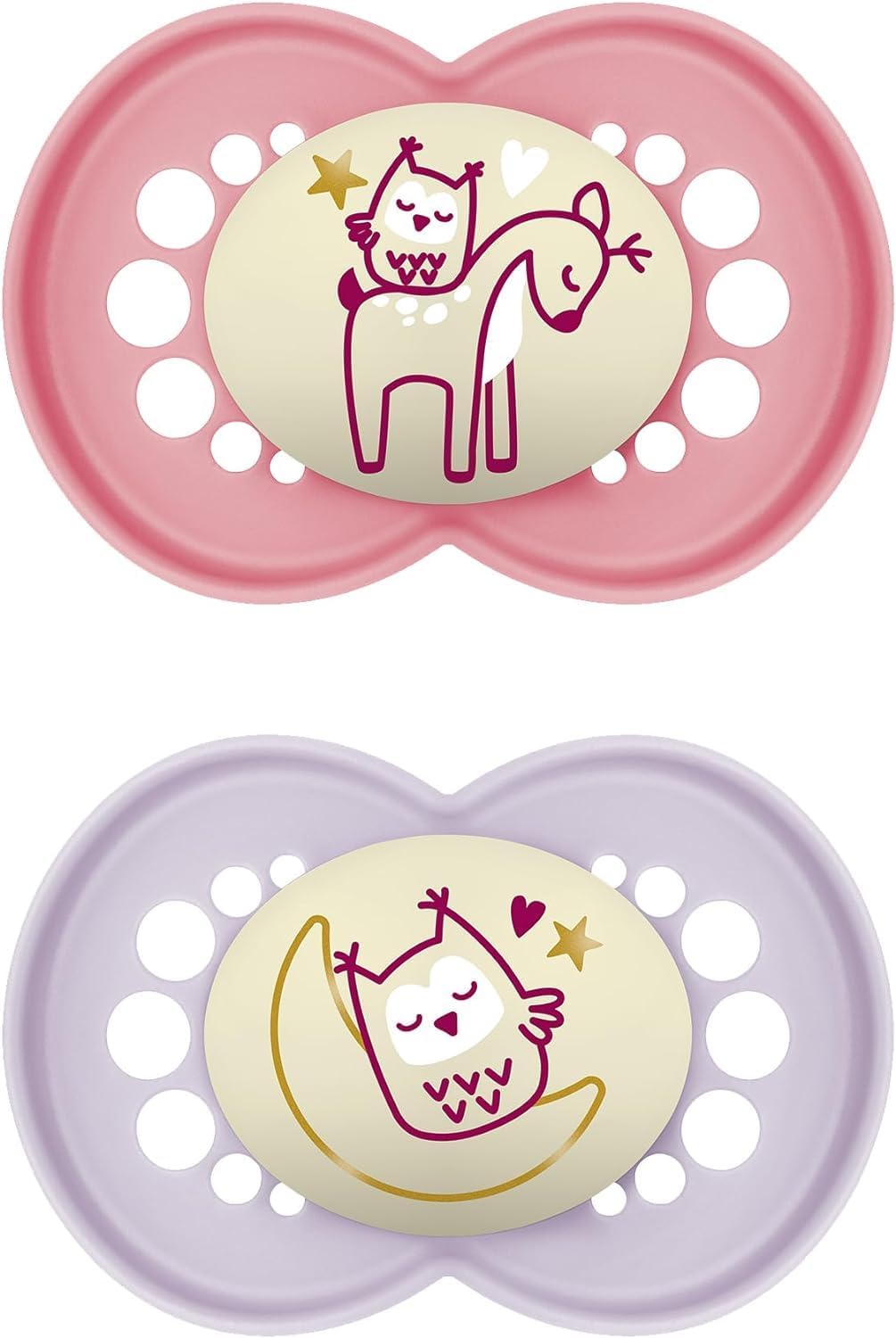 MAM Chupeta noturna original para mais de 6 meses (pacote com 2), chup ...