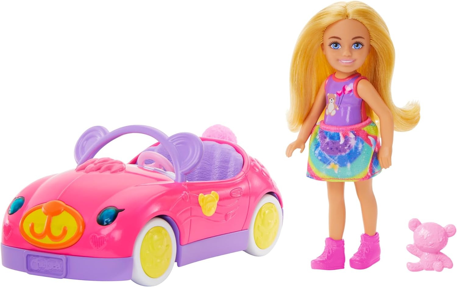 Barbie Conjunto de boneca Chelsea e carrinho de brinquedo com conversí ...