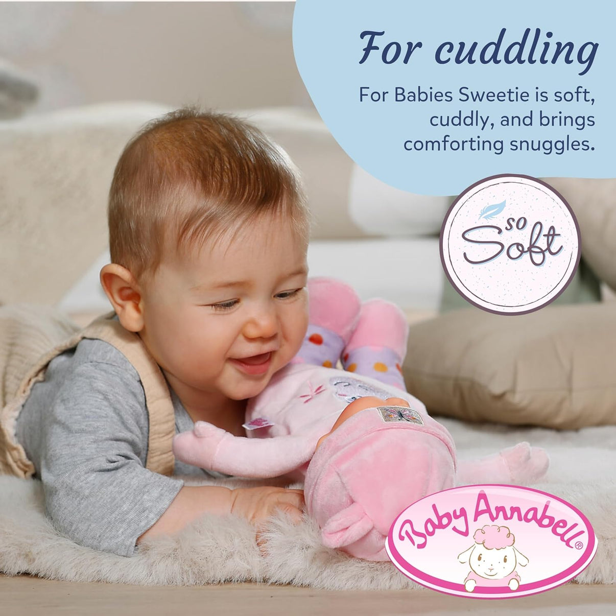 Baby Annabell Boneca para bebês, 30cm, cor rosa-claro, com corpo macio ...