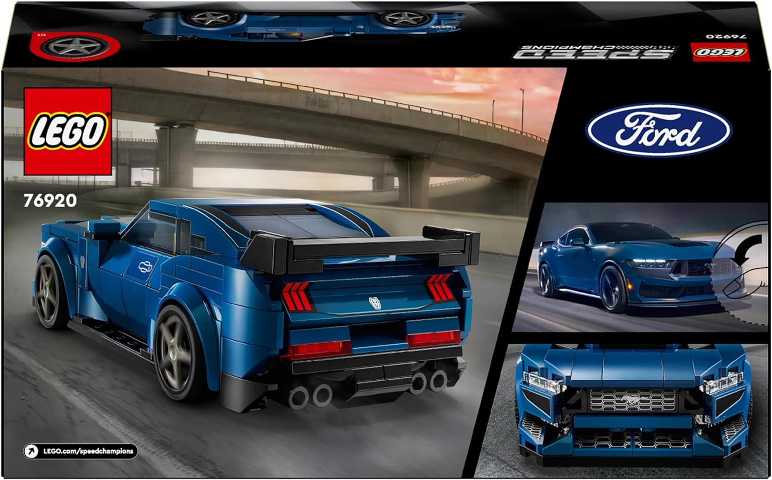 LEGO Speed Champions Ford Mustang Dark Horse Carro esportivo veículo d ...