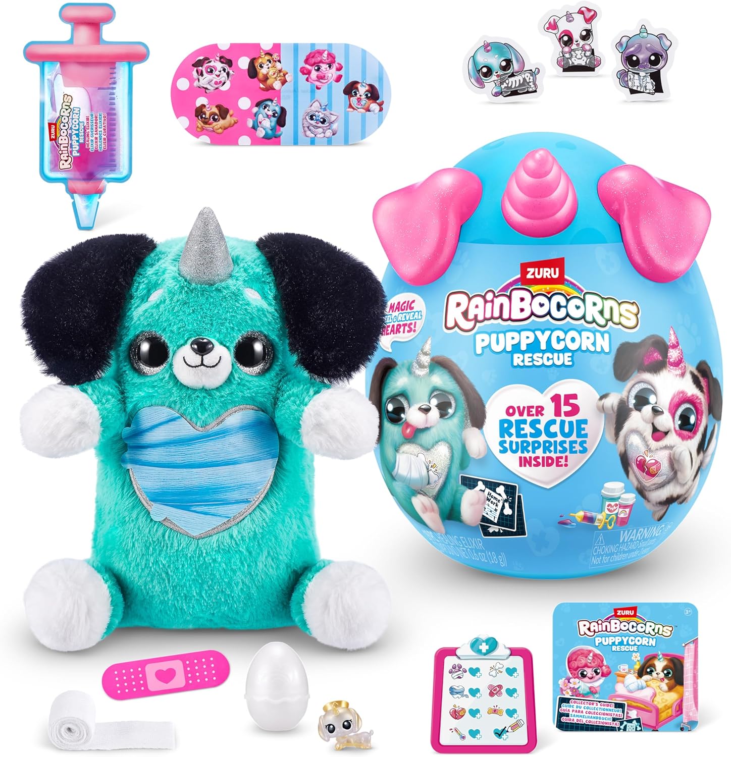 Rainbocorns Puppycorn Rescue Surprise, Peaches the Sausage - Pelúcia c ...