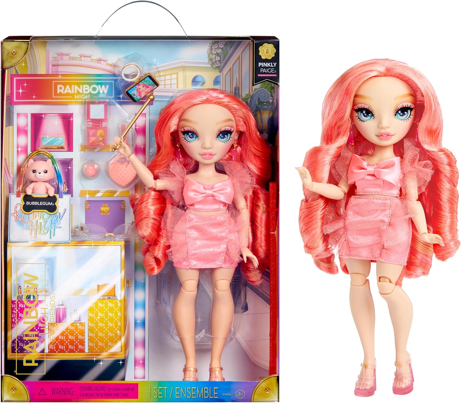 Rainbow High Boneca da moda - Pinkly Paige - Boneca da moda rosa em ro ...