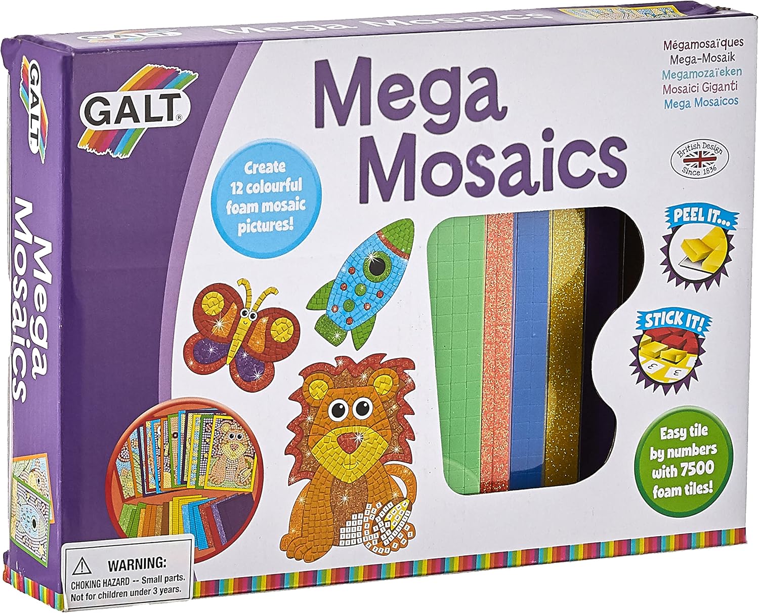 Galt Toys, Mega Mosaicos, Kits de Artesanato Infantil, A partir de 5 a ...