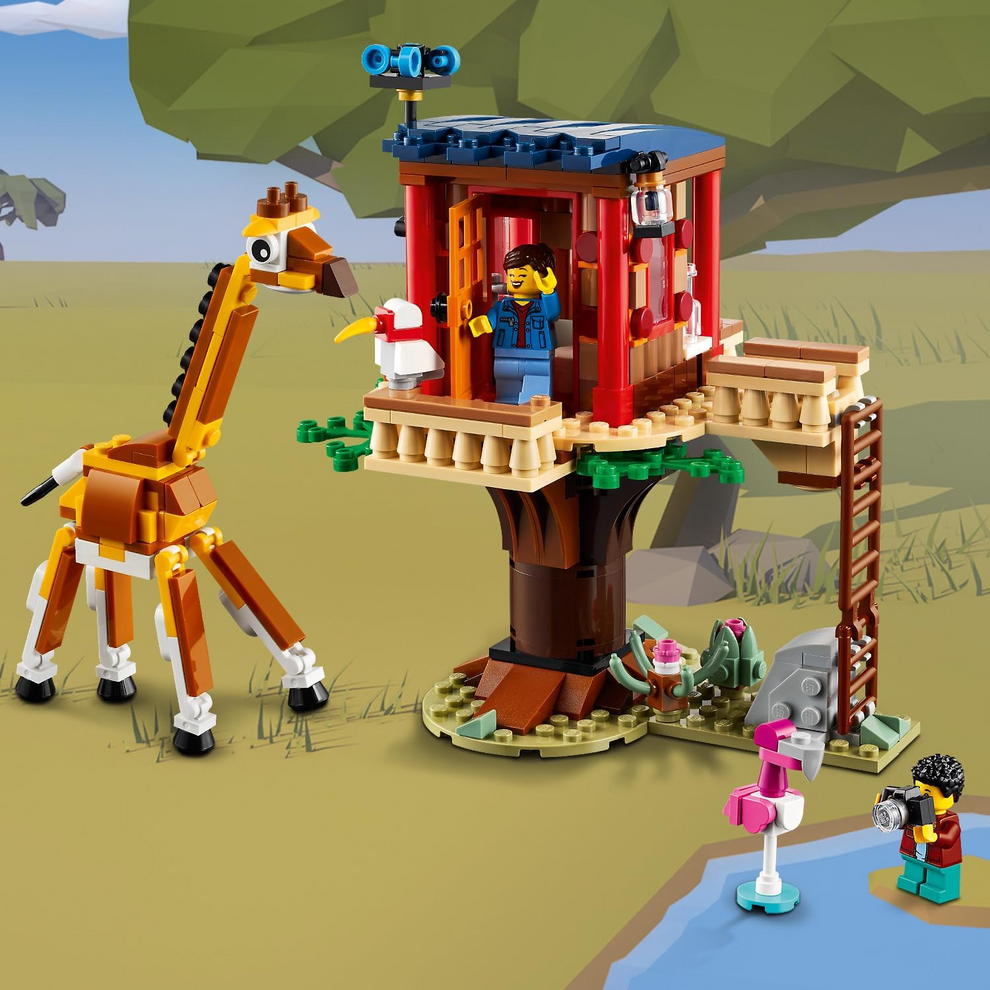LEGO 31116 - Criador 3 em 1 Safari Wildlife Tree House, catamarã, brin ...