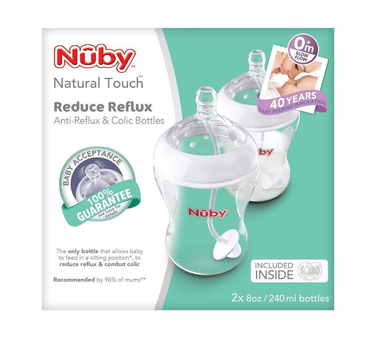 Nuby Natural Touch 360 Anti-cólica e Anti-refluxo - 2x 240ml – Anne Claire Baby Store